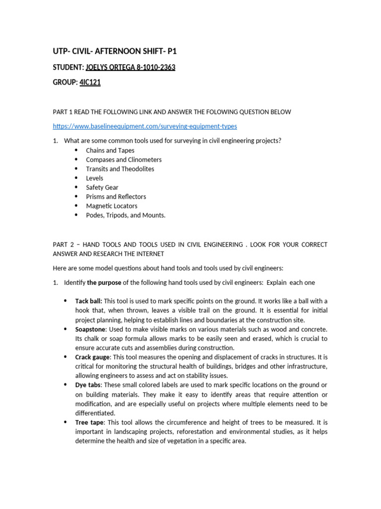 RESEARCH - CIVIL- TOOLS | PDF