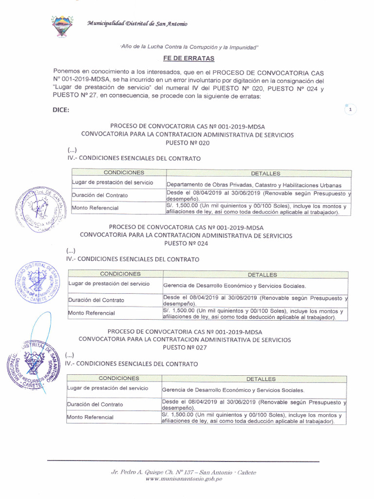 Fe de Erratas | PDF