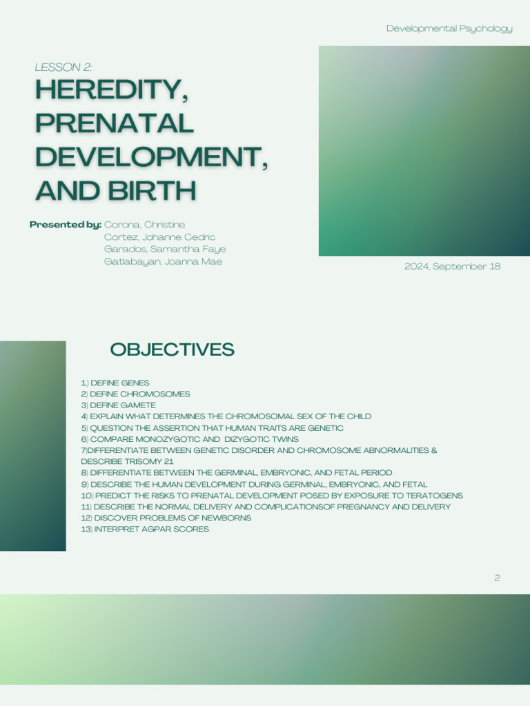 Heredity, Prenatal Development, Birth | PDF | Childbirth | Pregnancy