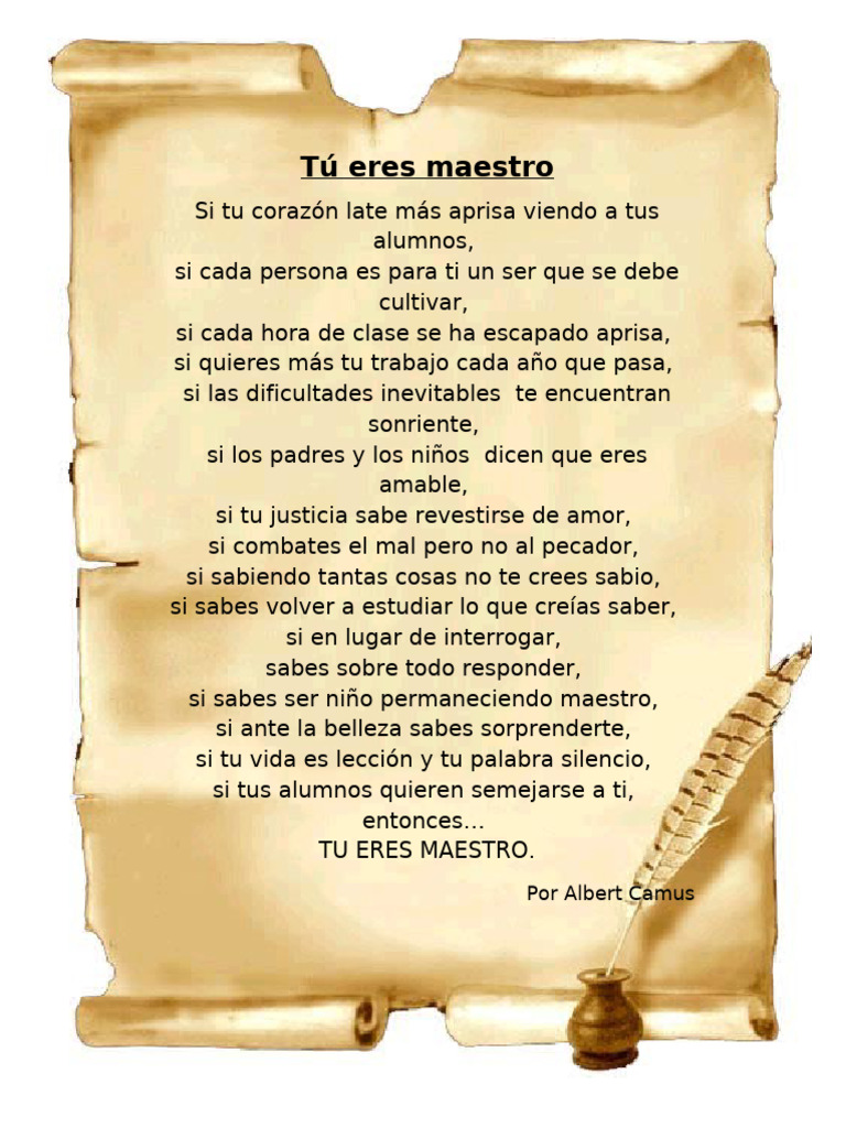 Tú Eres Maestro - Poema | PDF