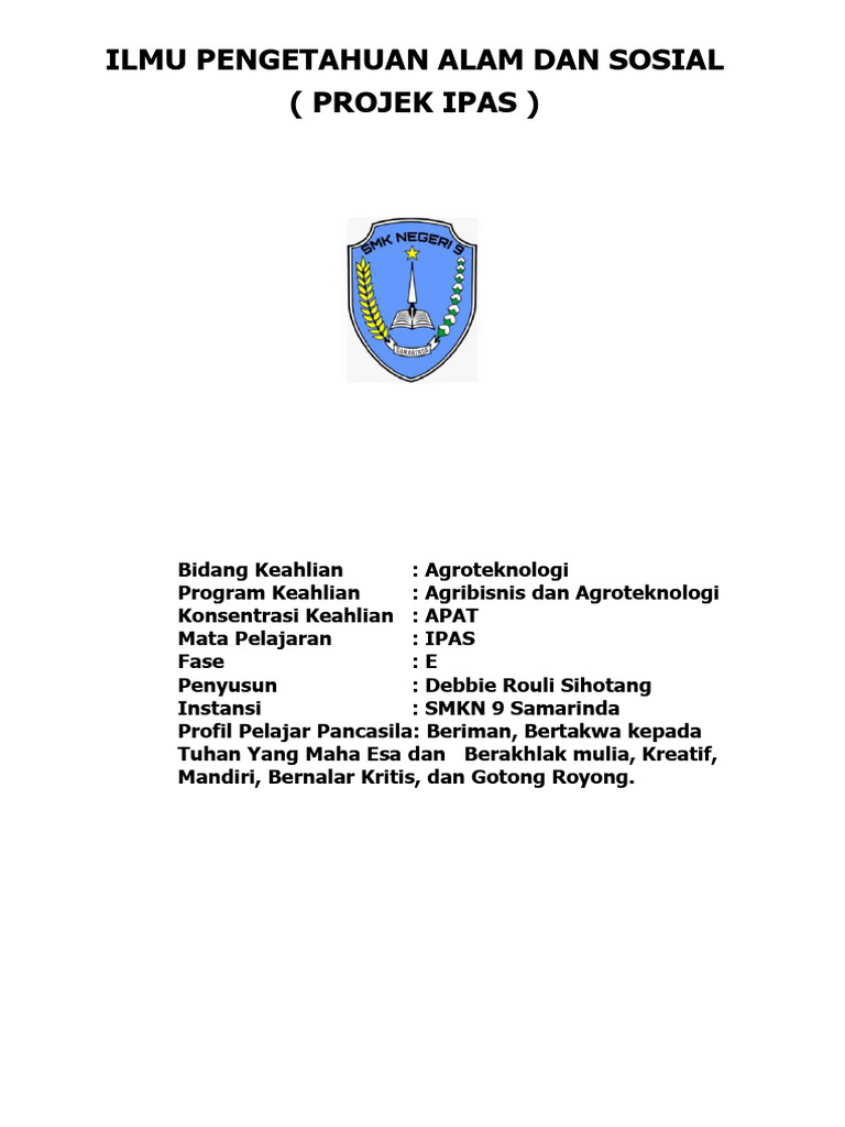 Modul Ipas Contoh Cover Depan | PDF