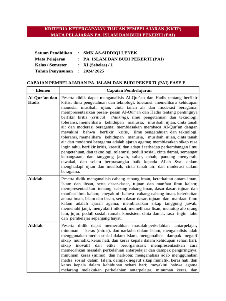 KKTP - PA Islam 11 | PDF