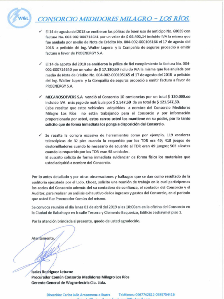 Comunicado de Informe de Auditoria | PDF