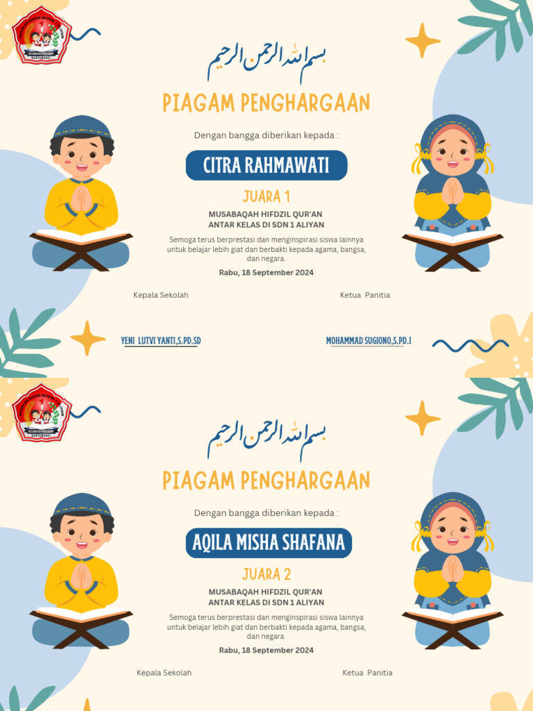 Piagam Lomba MHQ | PDF