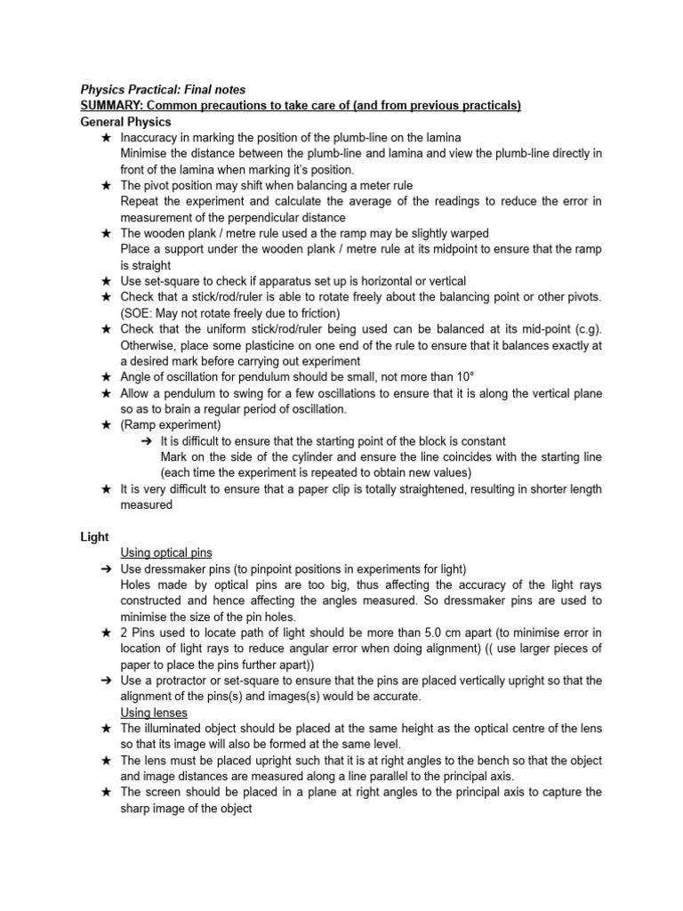 Practical Final Notes | PDF