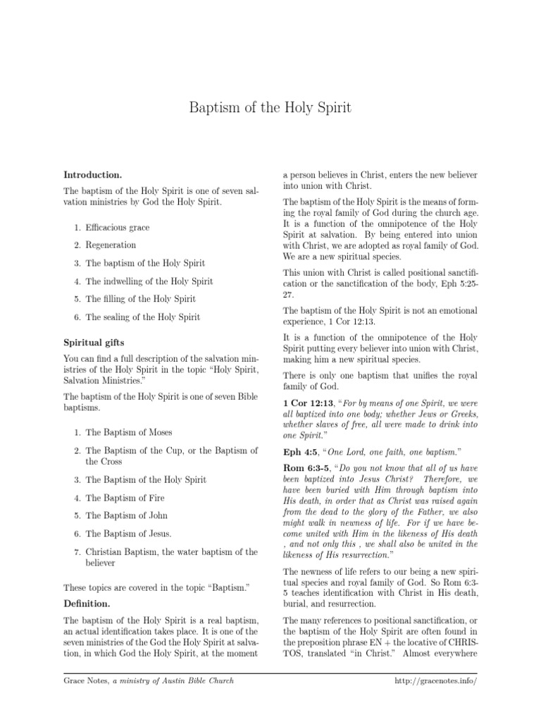 Holy Spirit Baptism | PDF