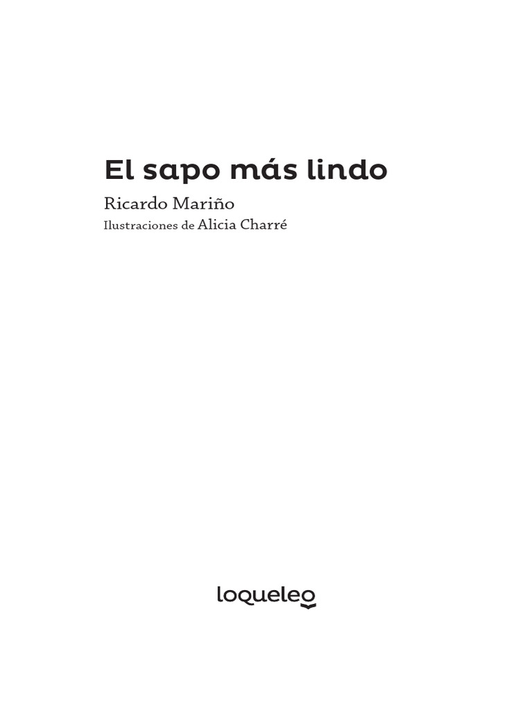Primeras Paginas El Sapo Mas Lindo | PDF