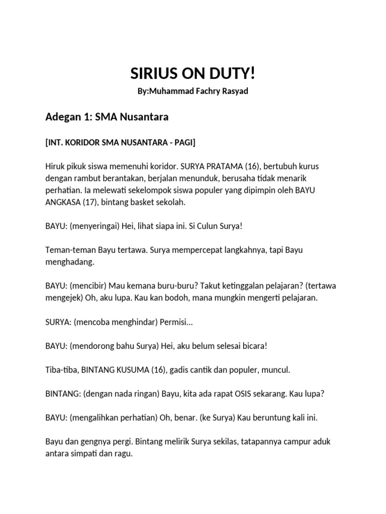 Sirius on Duty | PDF