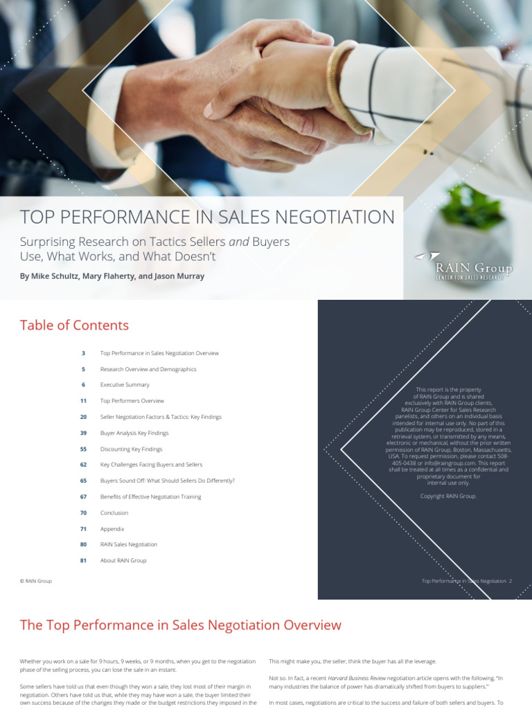 Top Performance in Sales Negotiation | PDF