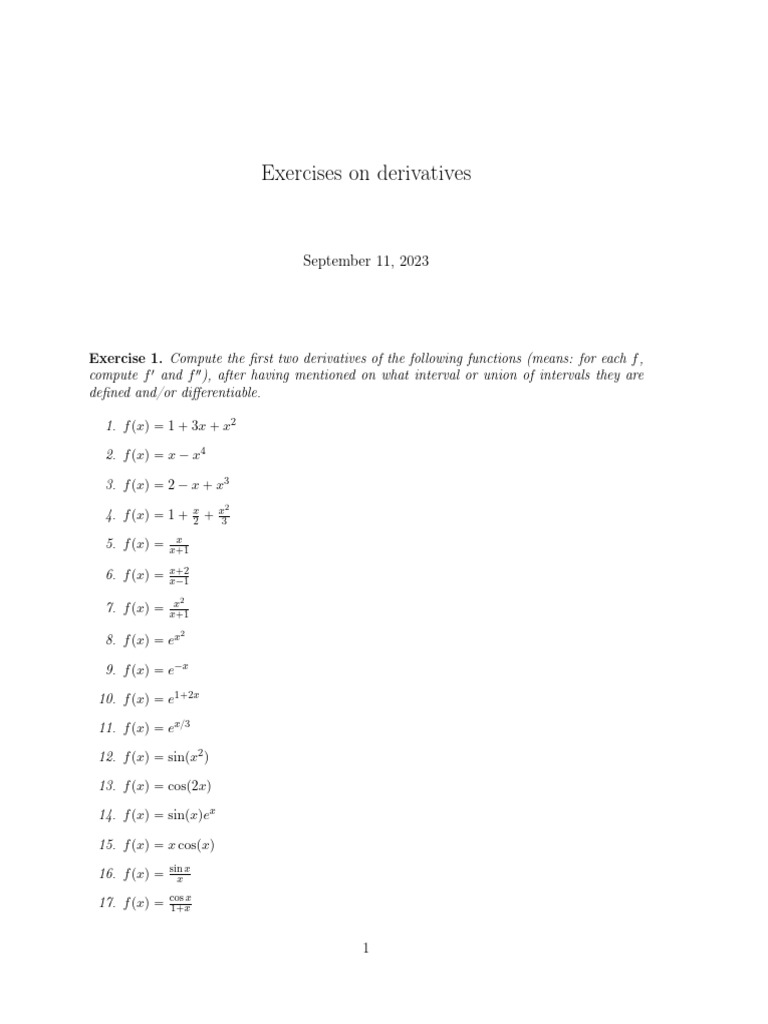 Derivatives 2 | PDF