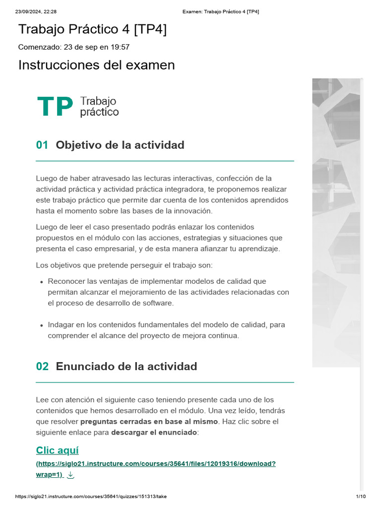 Examen_ Trabajo Práctico 4 [TP4] | PDF