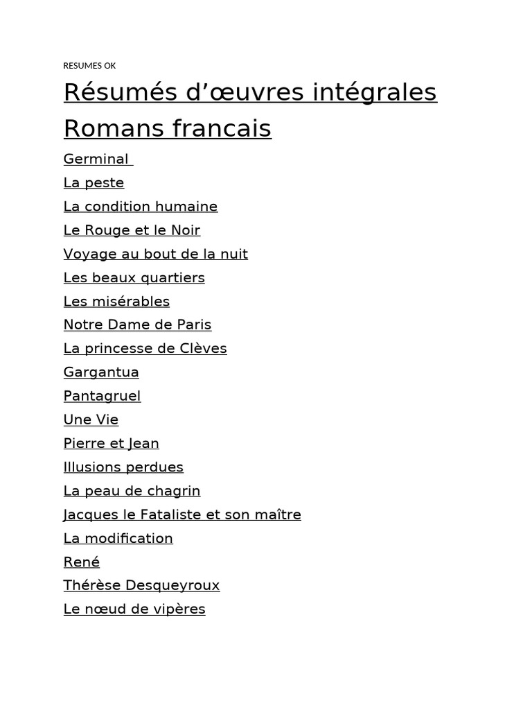 Resumes Ok | PDF | French Literature | Poetry