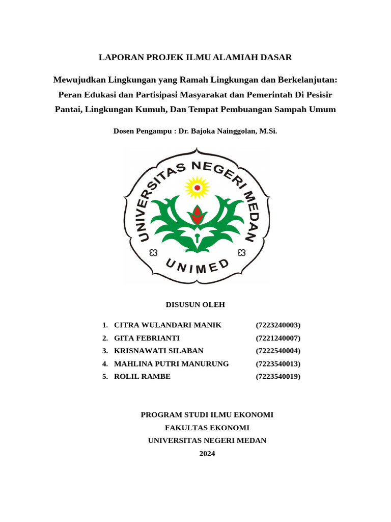 Laporan Projek Ilmu Alamiah Dasar | PDF