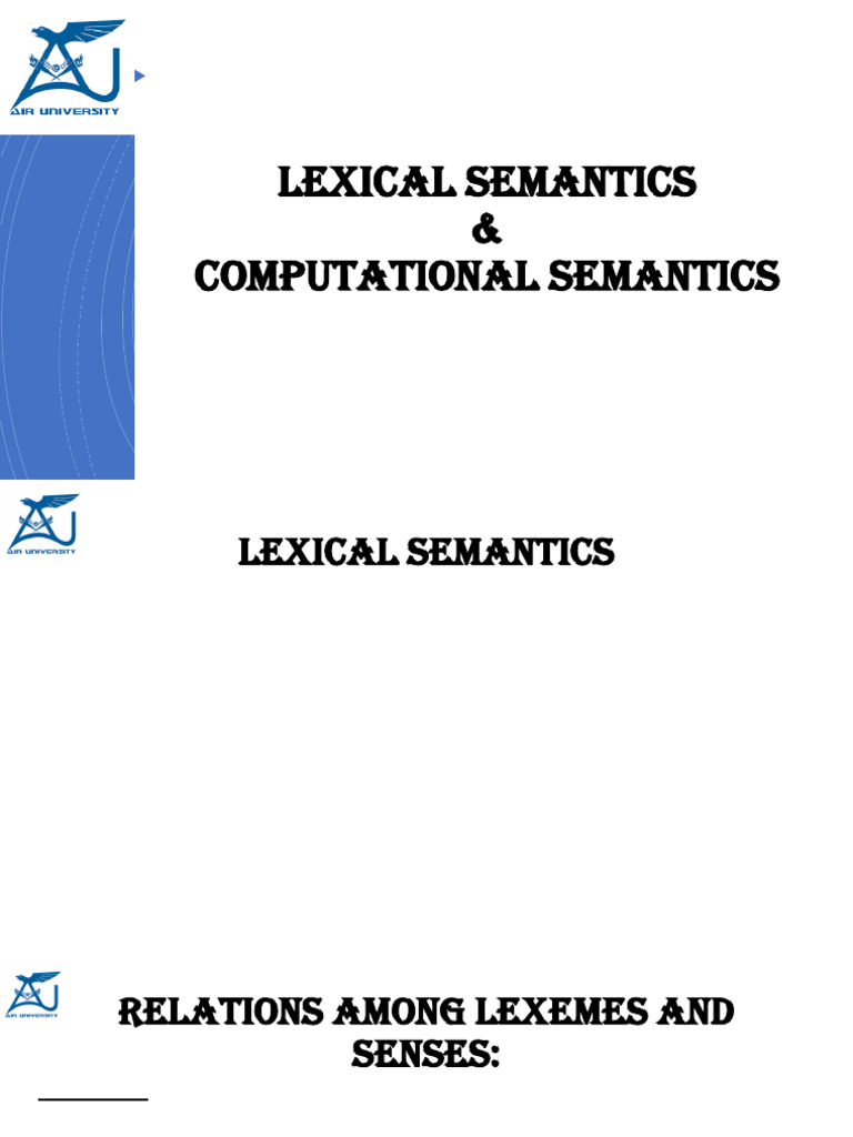 Lecture_9 (Lexical Semantics and Computational Semantics | PDF Lecture_9 (Lexical Semantics and Computational Semantics | PDF