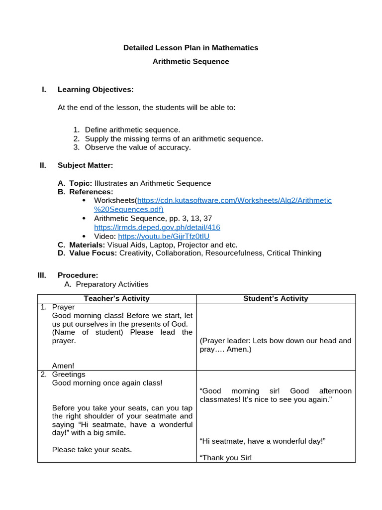 Detailed Lesson Plan | PDF