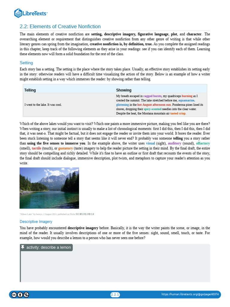 Elements of Creative Nonfiction | PDF | Narration | Narrative