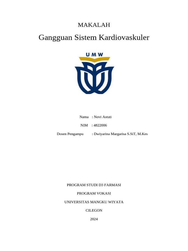 MAKALAH Gangguan Kardiovaskuler | PDF