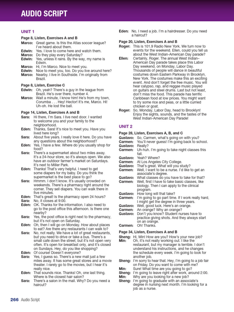 SB3 2e Audio Script | PDF