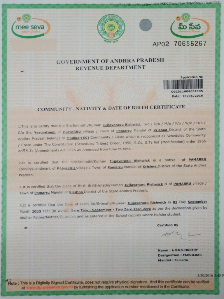 Cast Certificate | PDF | Caste