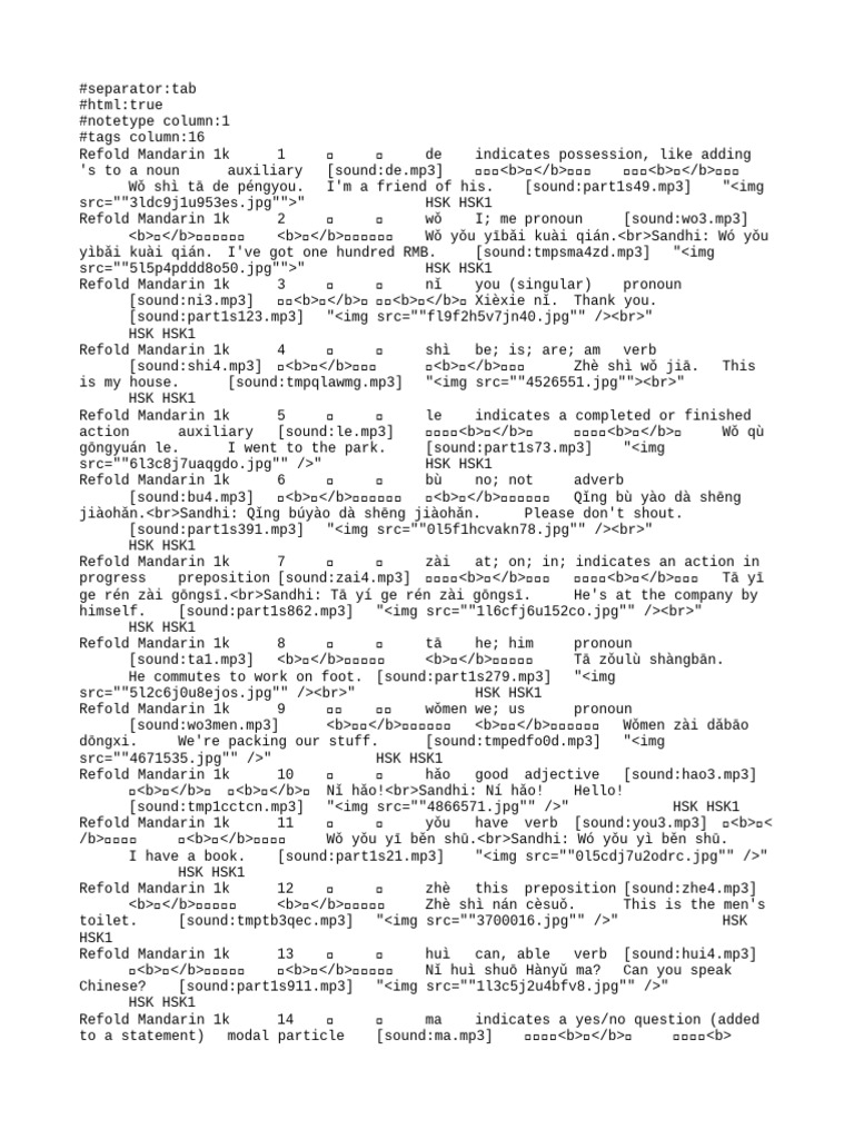 Refold Mandarin 1k Listning Reading Speaking | PDF