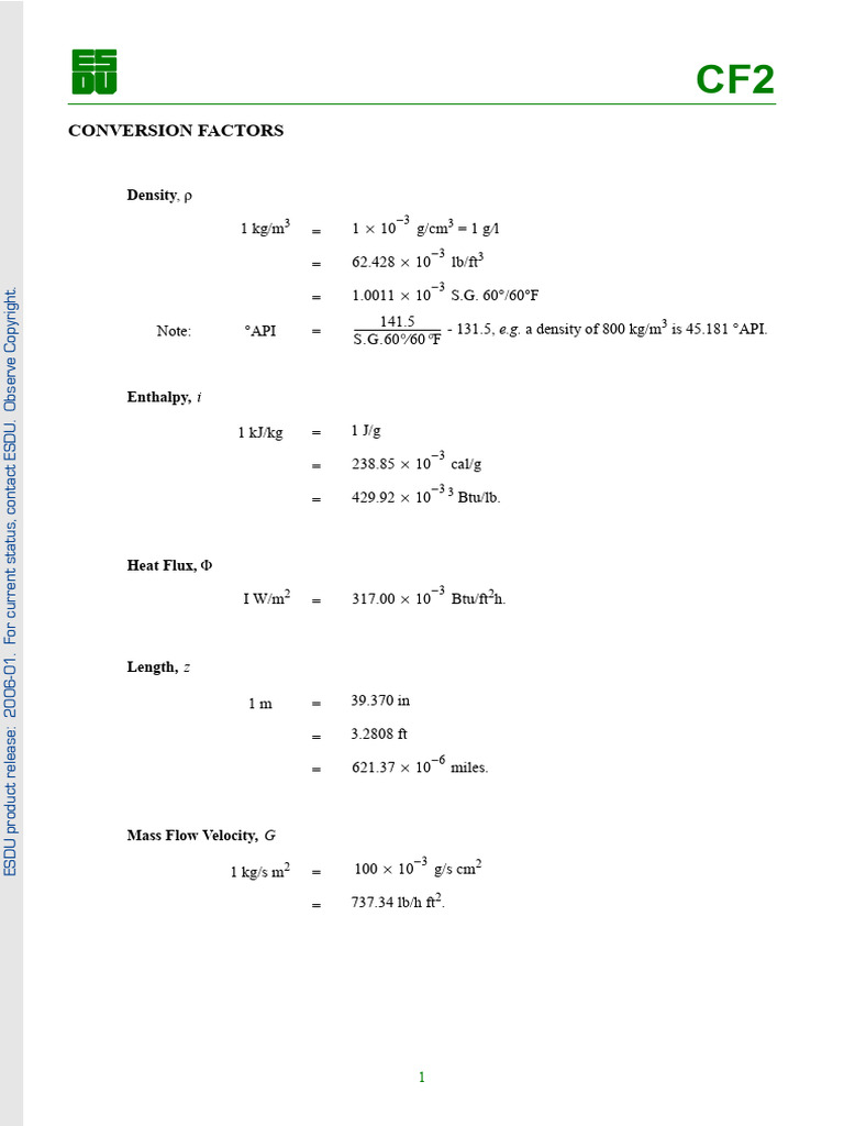 CF2 Conversion Factors For Fluid Flows | PDF