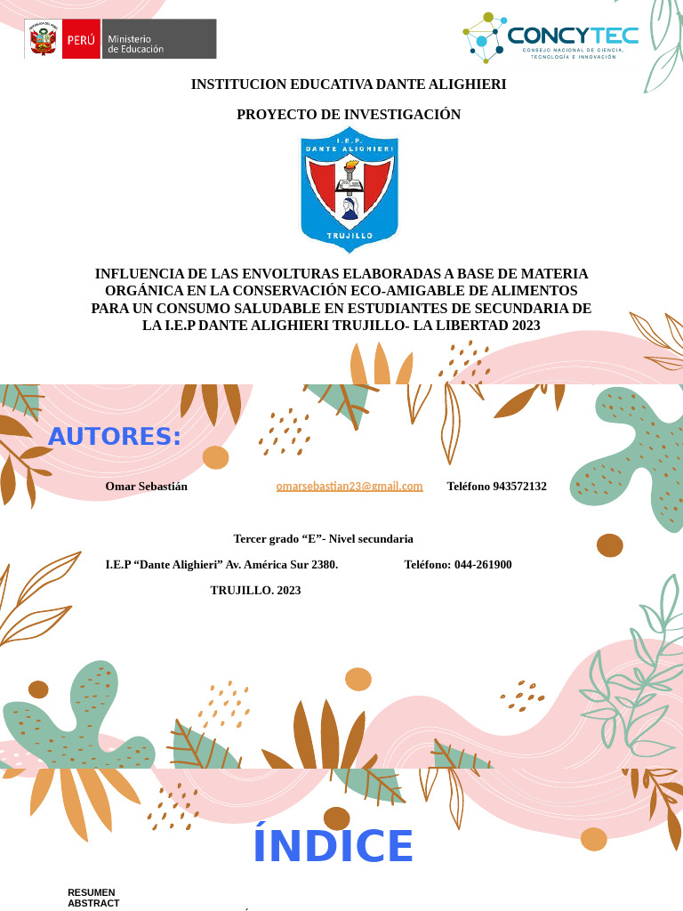 PROYECTO-CT. 3ro E.pptx 1.10 | PDF