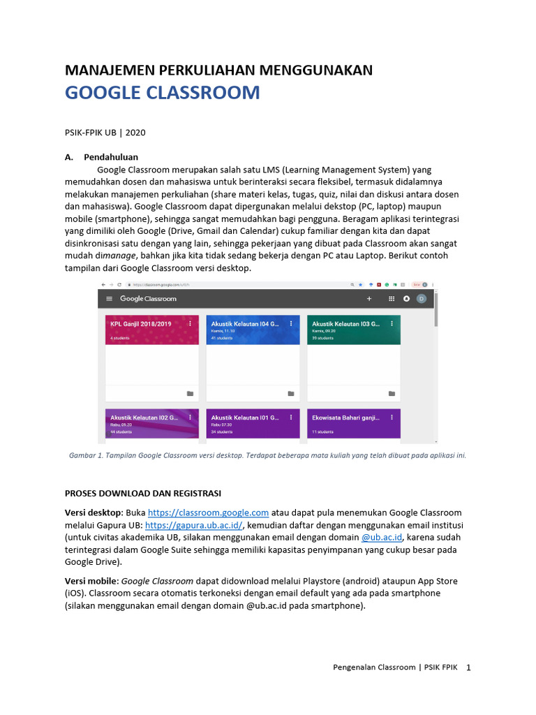 Pengenalan Google Classroom 2020 | PDF