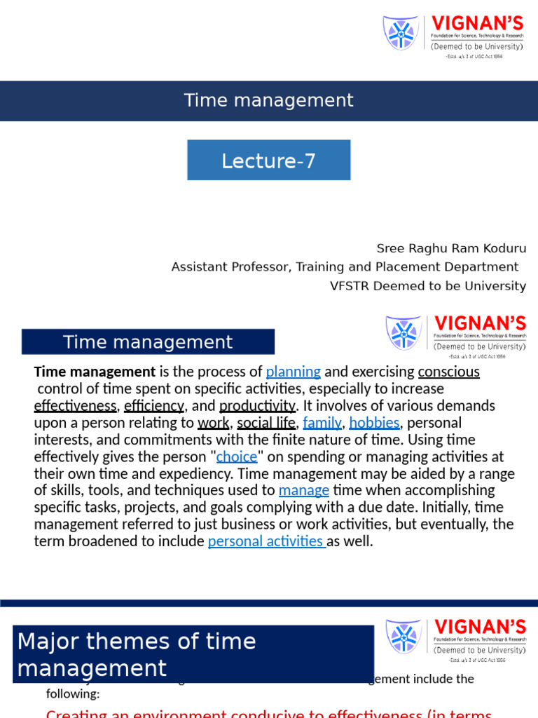 Time Management L7 | PDF