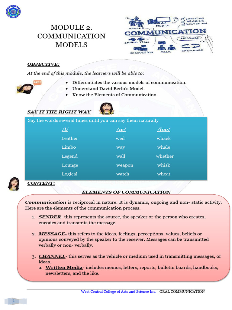 Module2 Oral Communication | PDF | Communication | Perception