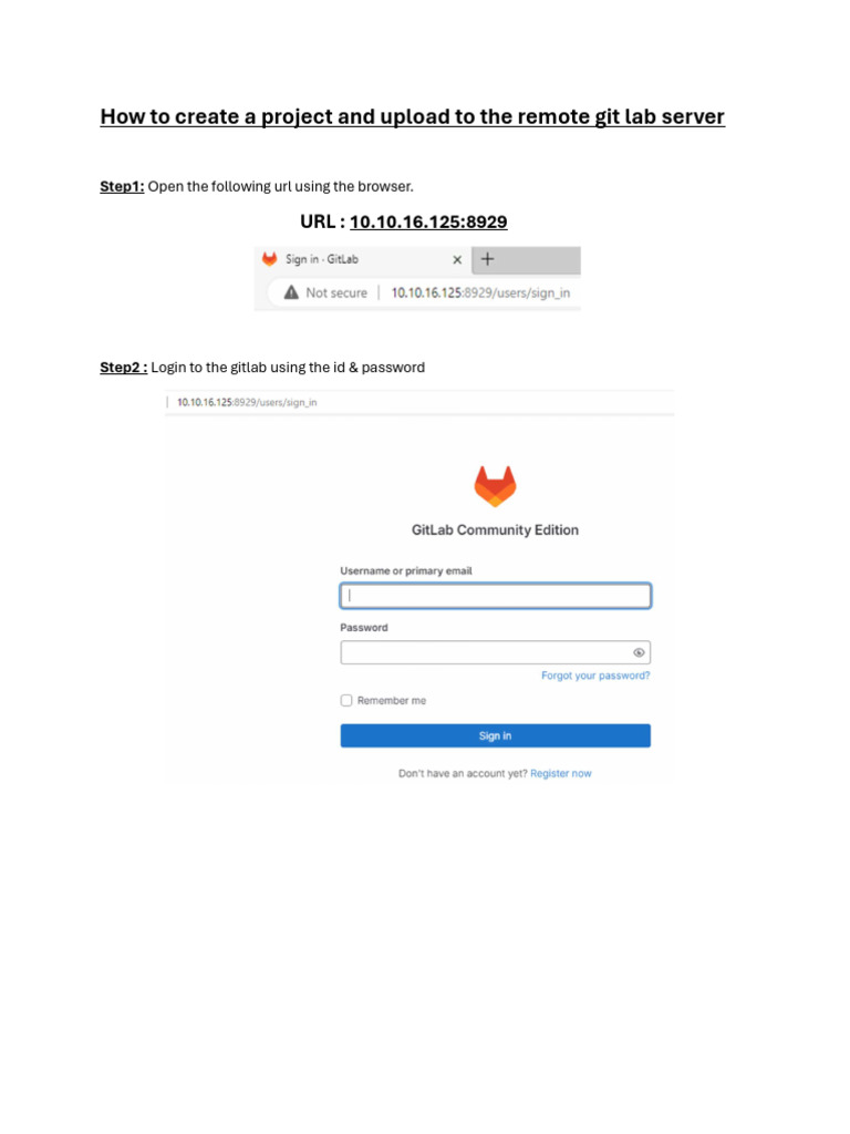 How to use Git Lab & upload the repo | PDF