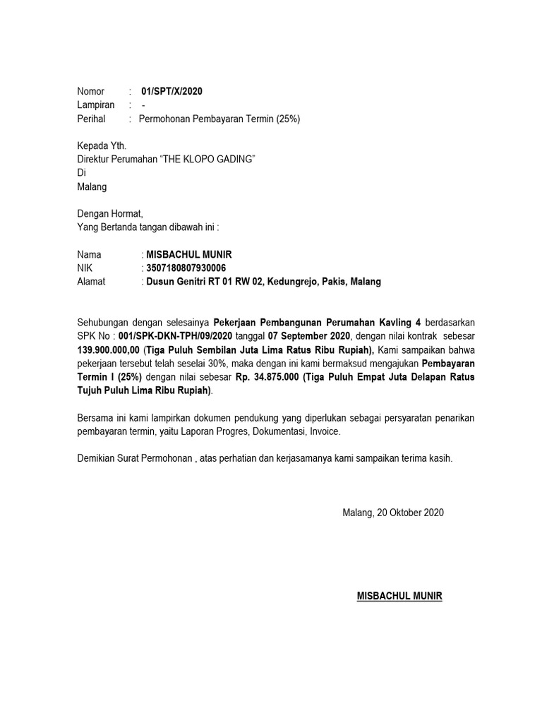 Permohonan Termin 25% | PDF