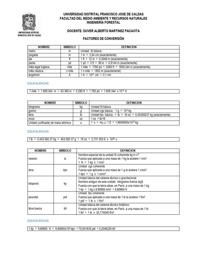 Ejercicios Factores de Conversion | PDF | Pascal (Unidad) | Caloría