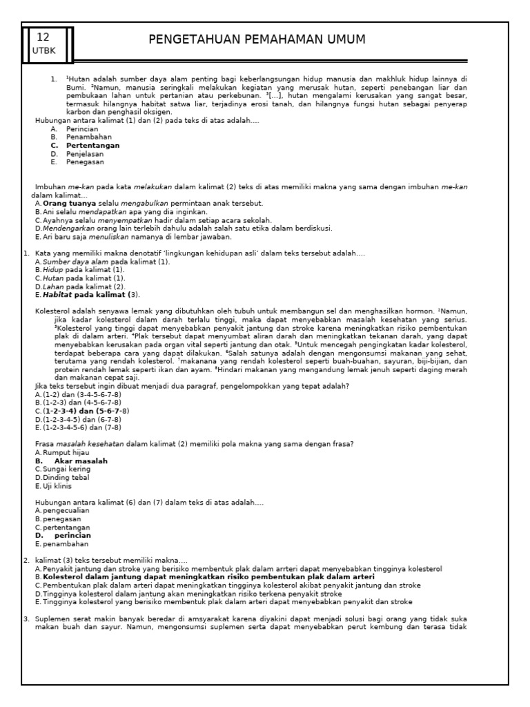 Pengetahuan Pemahaman Umum Paket 2 | PDF