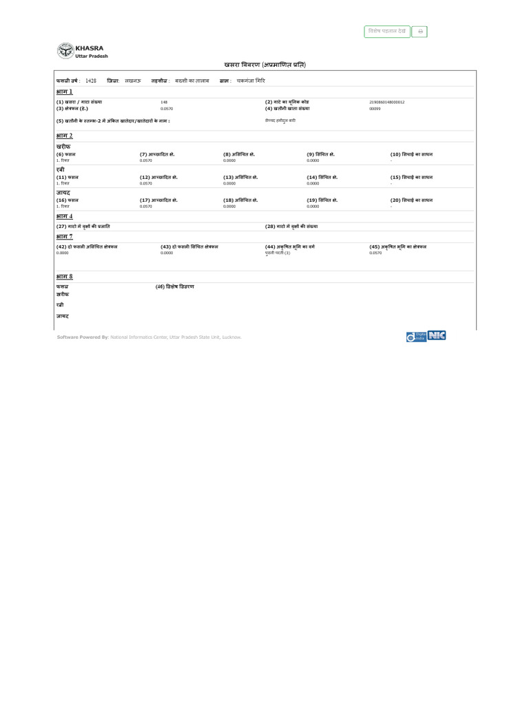 Khasra | PDF