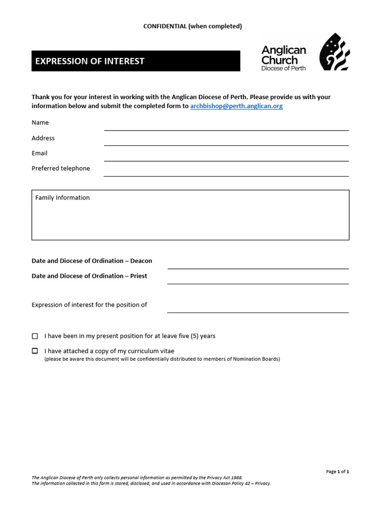 2023 Expression of Interest Form | PDF