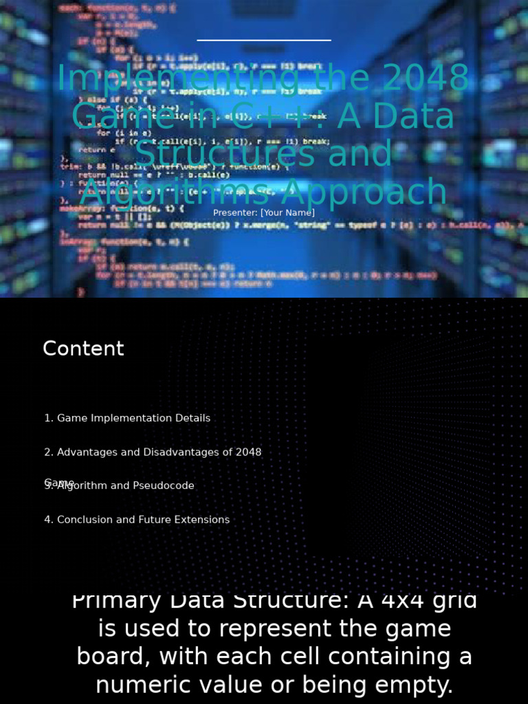 Implementing The 2048 Game in C++ - A Data Structures and Algorithms Approach | PDF