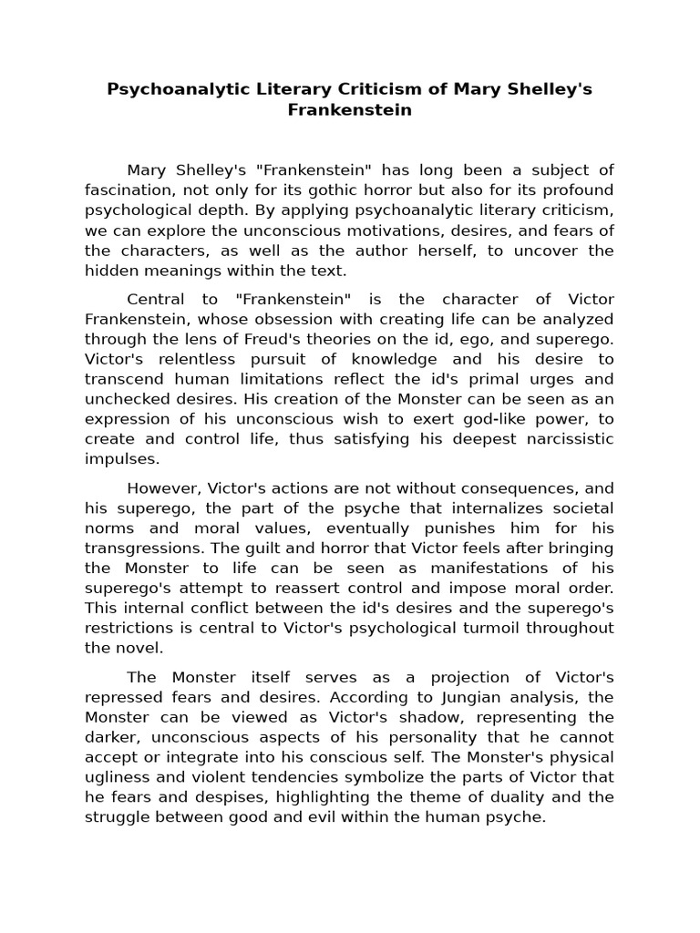 Psychoanalytic Criticism | PDF