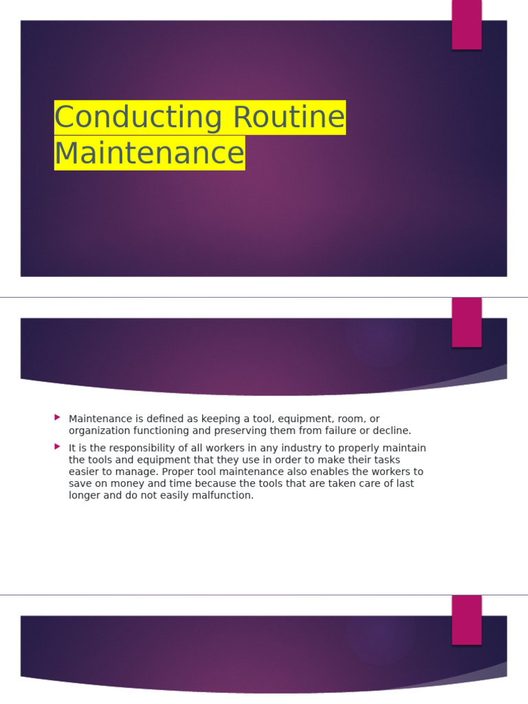 Lesson 8 Conducting Routine Maintenance | PDF