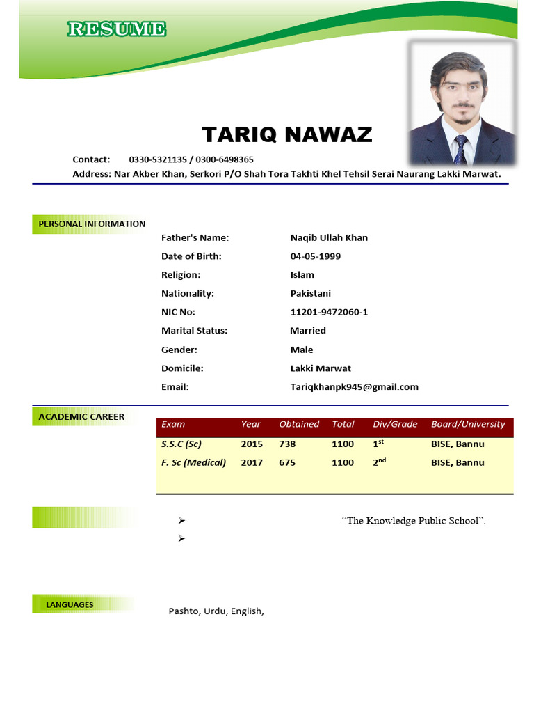 Hatim Tariq CV | PDF