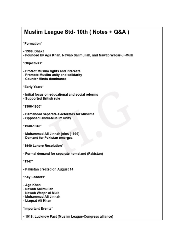 Muslim League: Formation and Impact | PDF | Politics | Travel