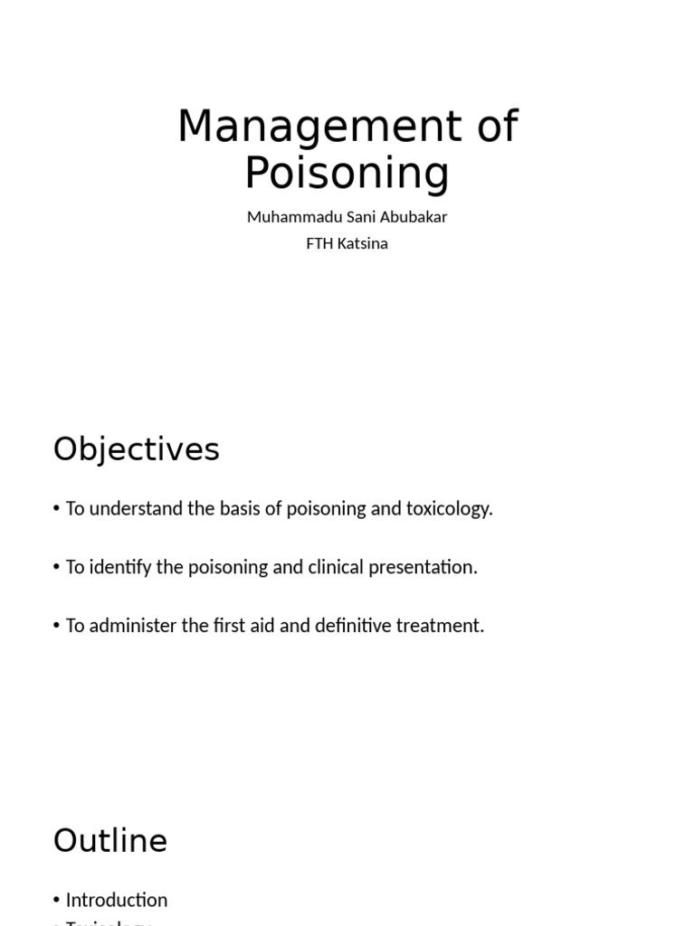 Management of Poisoning | PDF