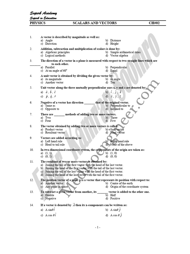 Scalars and Vectors | PDF | Euclidean Vector | Velocity