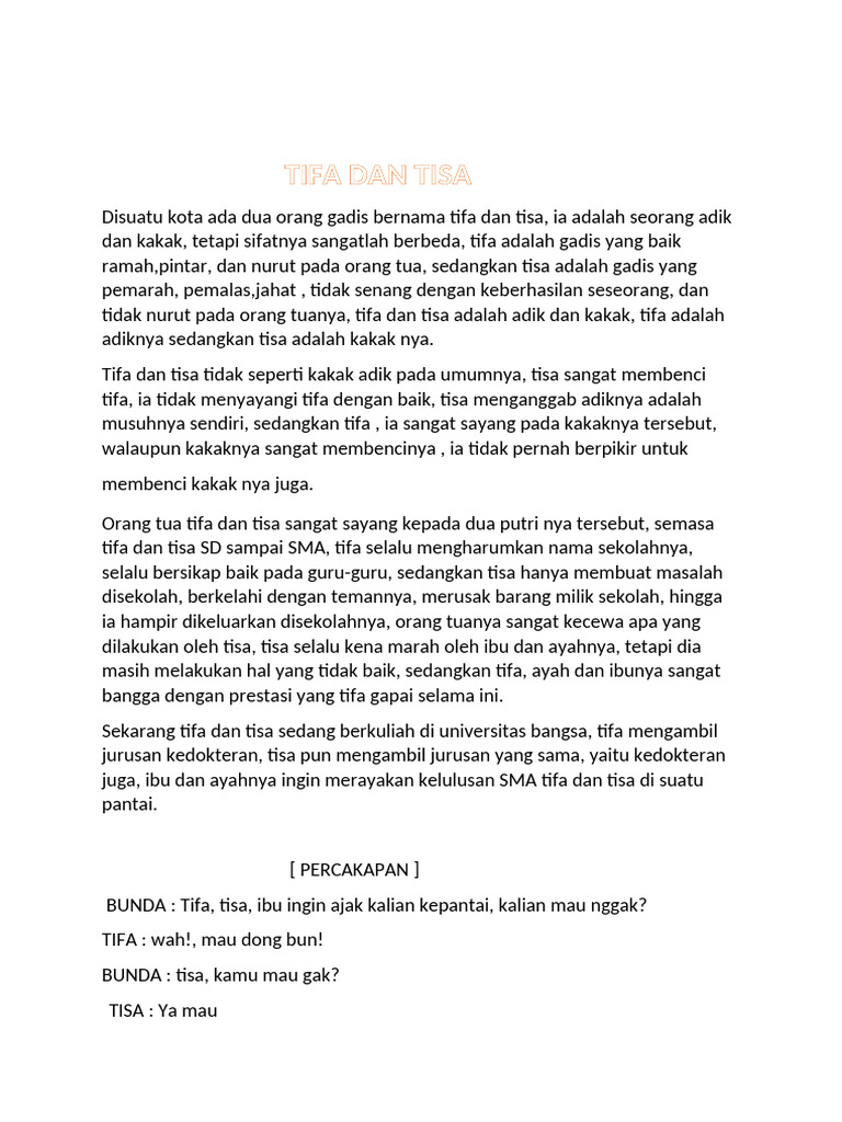 Tifa Dan Tisa | PDF