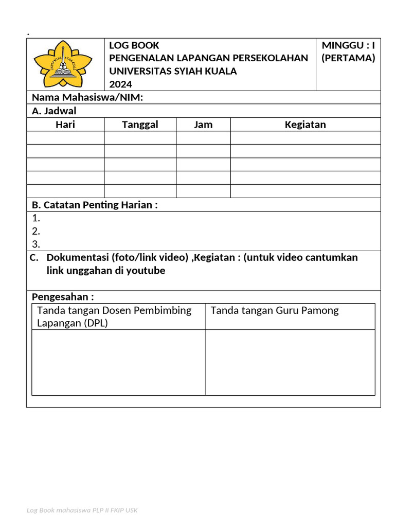 Buku Catatan Harian Log Book | PDF