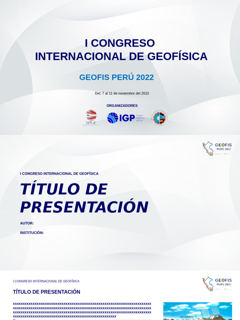Plantillas para Diapositivas GEOFIS Perú 2022 | PDF