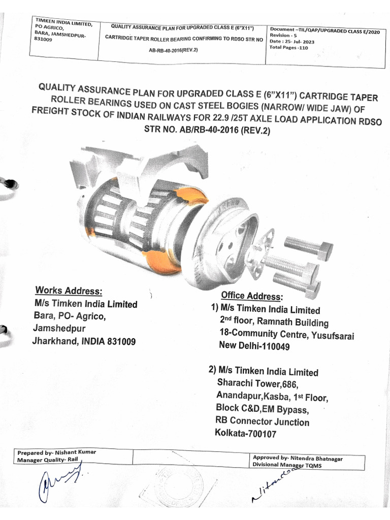 Upgraded Qap of CTRB Grade e Timken | PDF