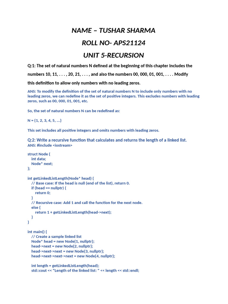 UNIT-5 RECURSION | PDF