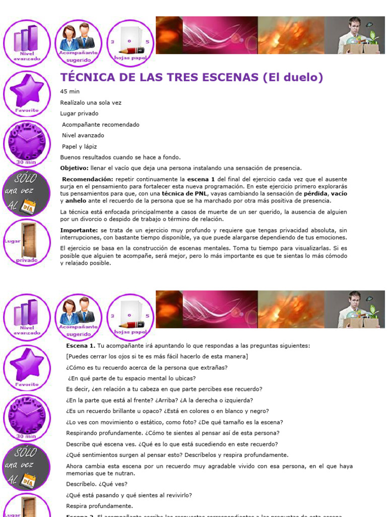 TÉCNICA DE LAS TRES ESCENAS (El duelo) | PDF