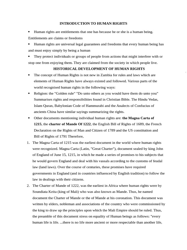 Introduction To Human Rights | PDF | Human Rights | Social Science