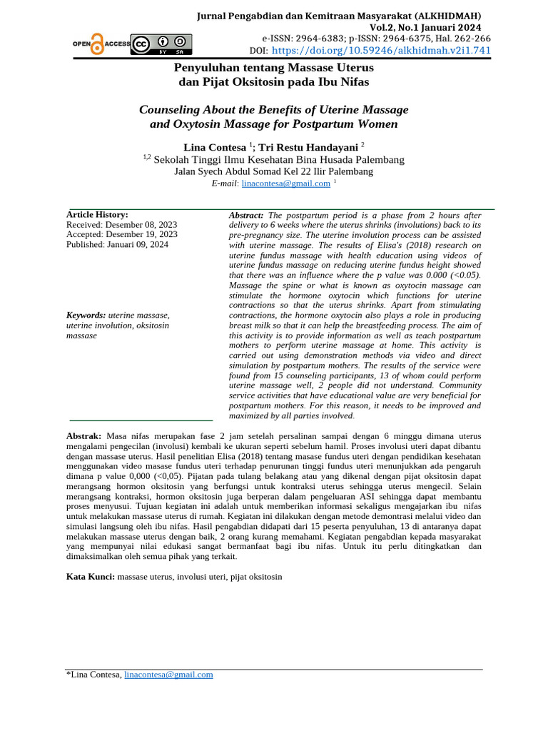 741 ALKHIDMAH Vol2 No1 Jan2024 h262-266 | PDF